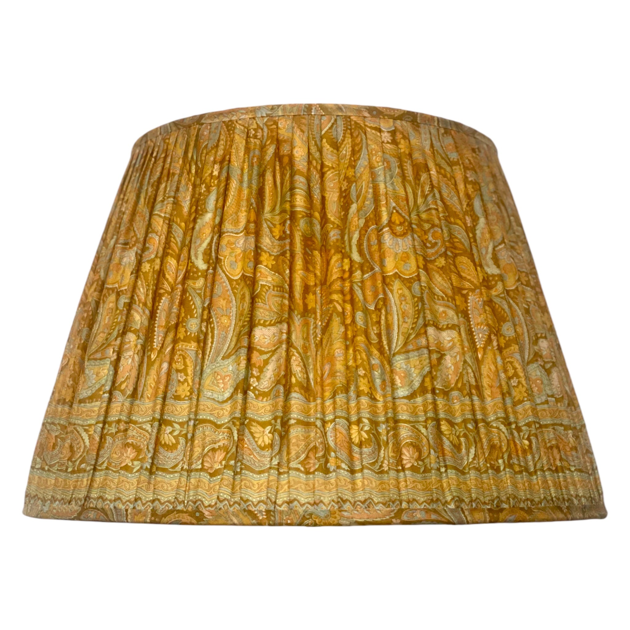 Handmade Apricot & Aqua Paisley Vintage Silk Sari Gathered Lampshade ...