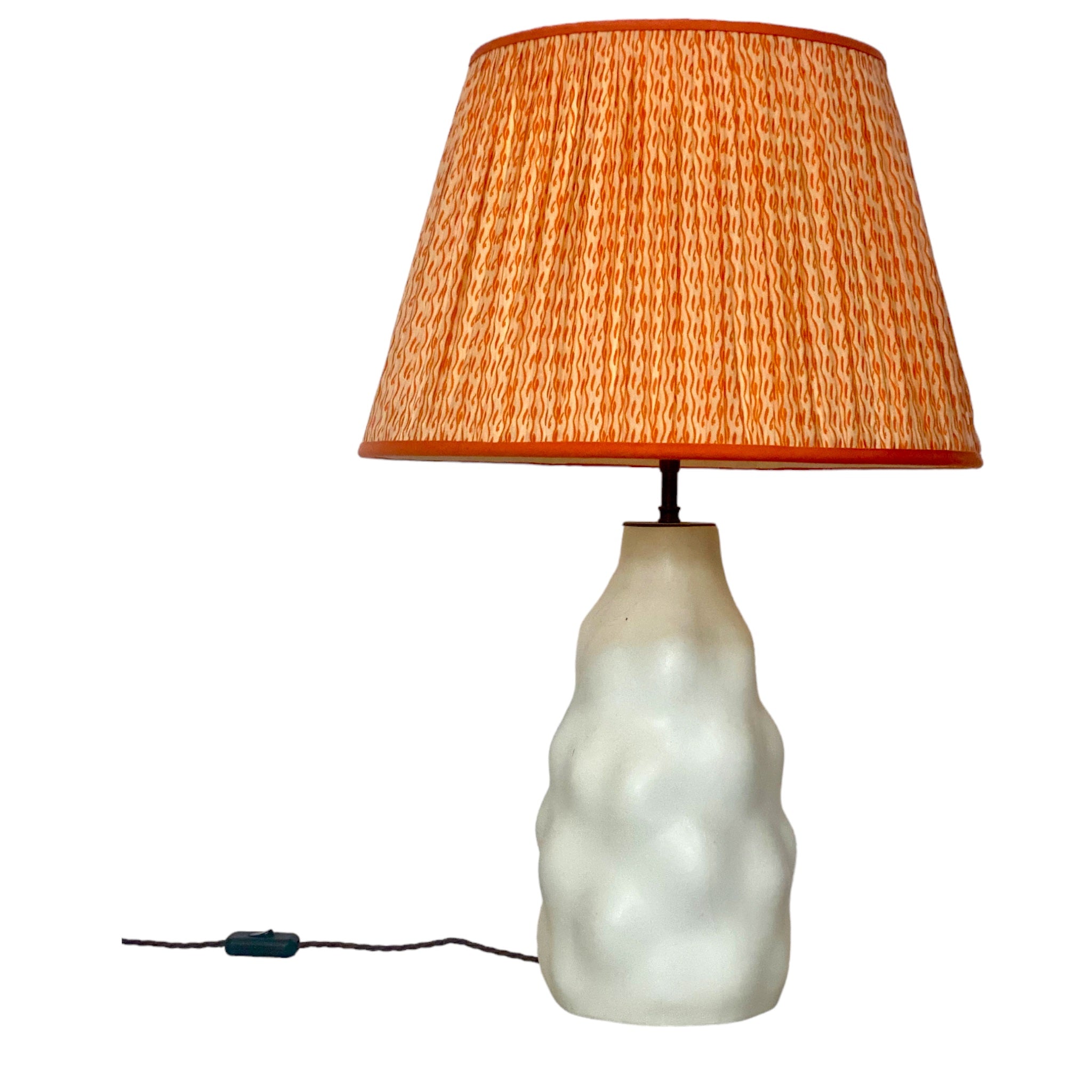 Orange tadpole bright silk lampshade – Samarkand Design