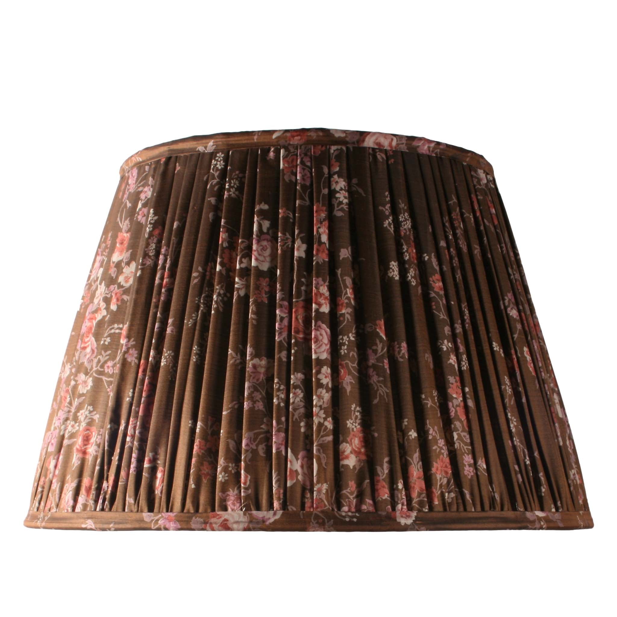 Chocolate with Pink Floral Silk Lampshade – Samarkand Design