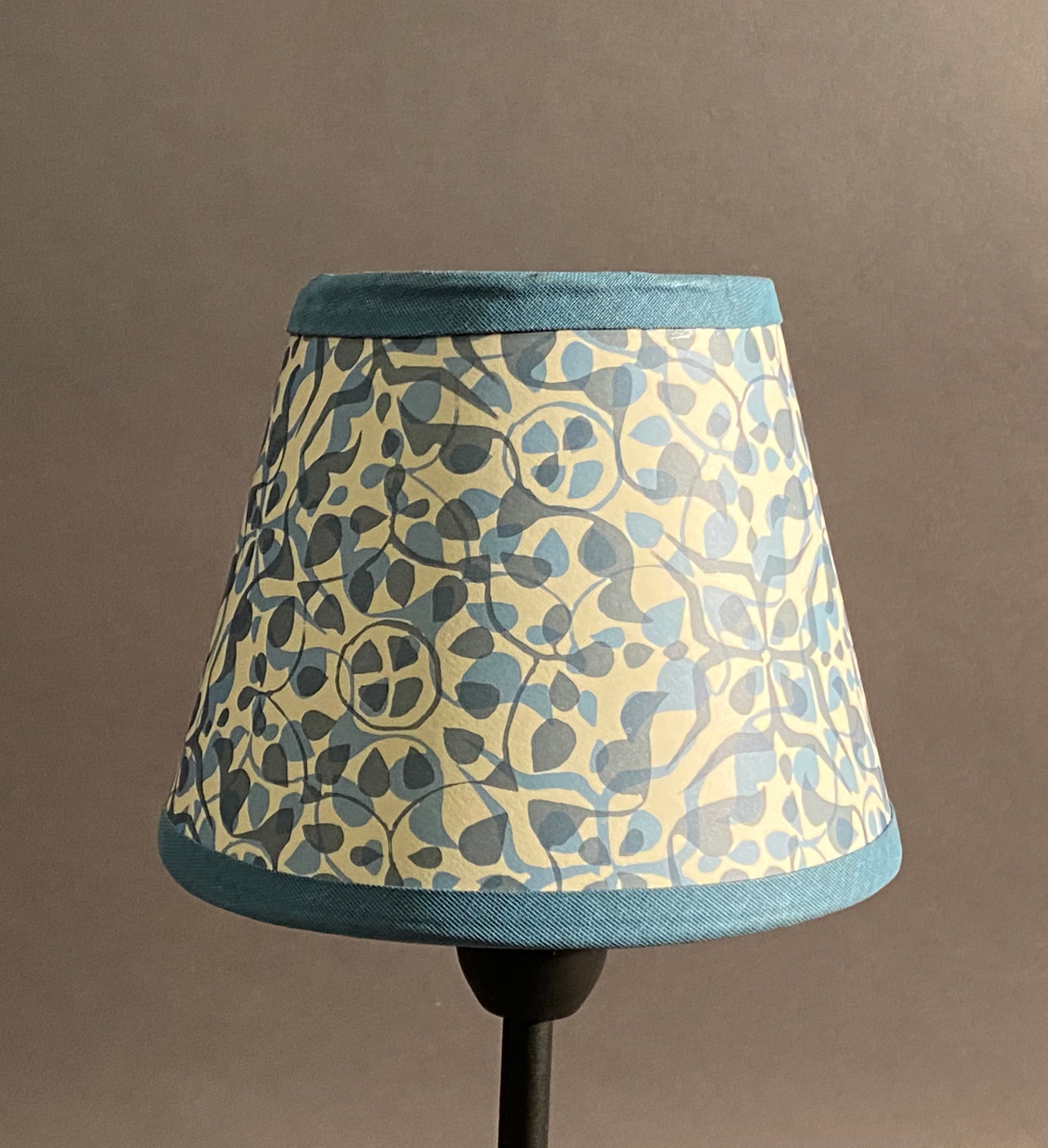 Hand-Stencilled Dappled Blue Cambridge Imprint Paper Lampshade ...