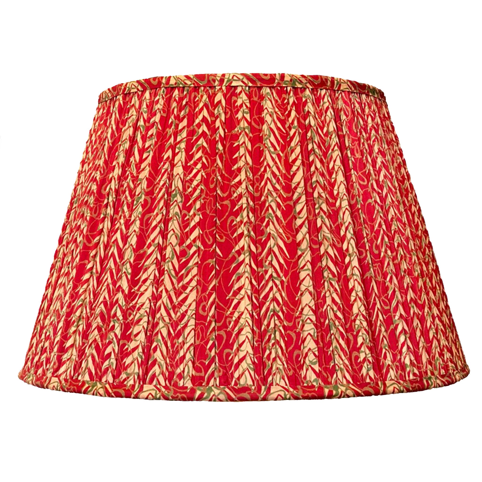 Handmade Red Chevron Gathered Silk Lampshade – Samarkand Design